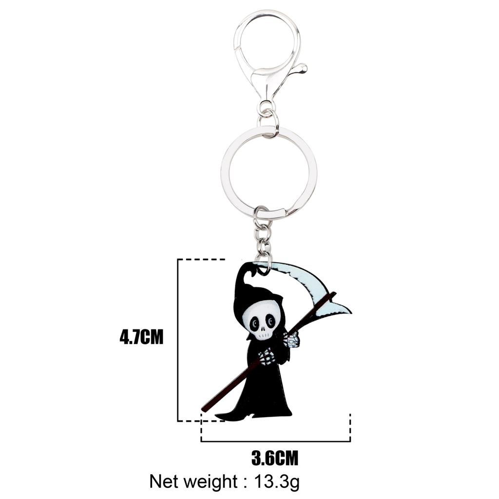 Buy Halloween Acrylic Horror Sickle Grim Reaper Keychains Fashion Bag ...