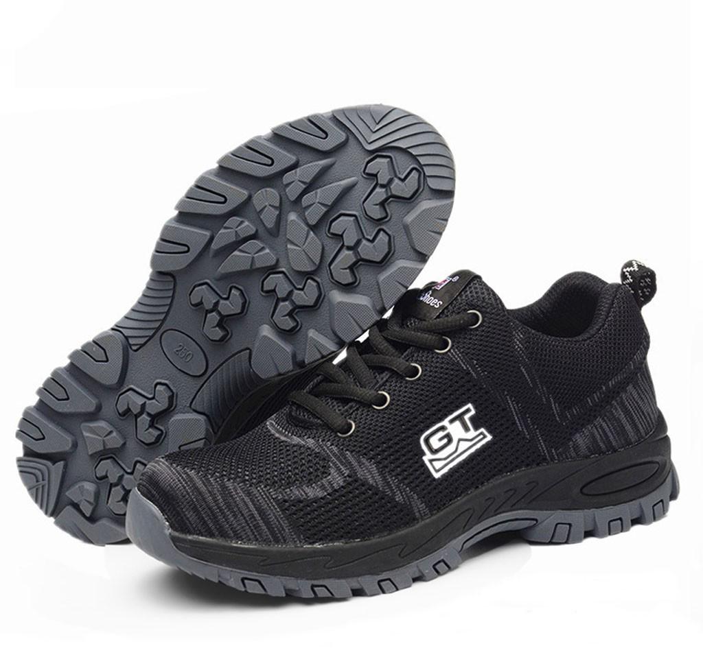 Buy Men Summer Breathable Flying Woven Mesh Safety Shoes Steel Toe Cap ...