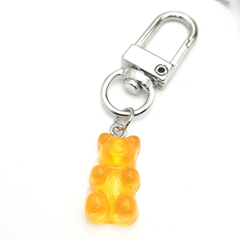 Buy 1PC Cute Bear Keychain Flat Back Resin Charm Keychain Girl's ...