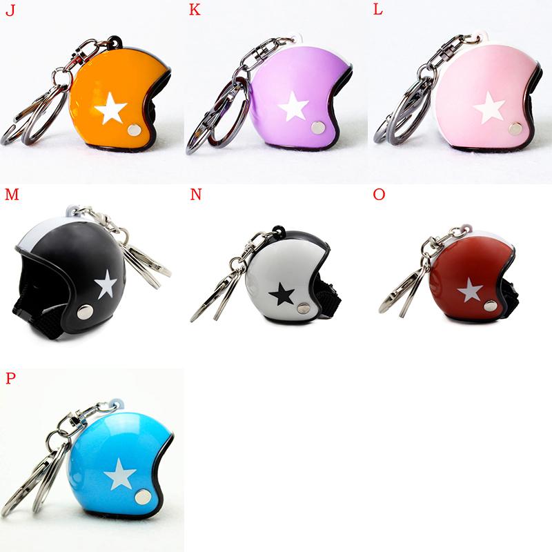 1PC Cute Helmets Rings Motorcycle Keychain Hat Safety Fashion Star ...