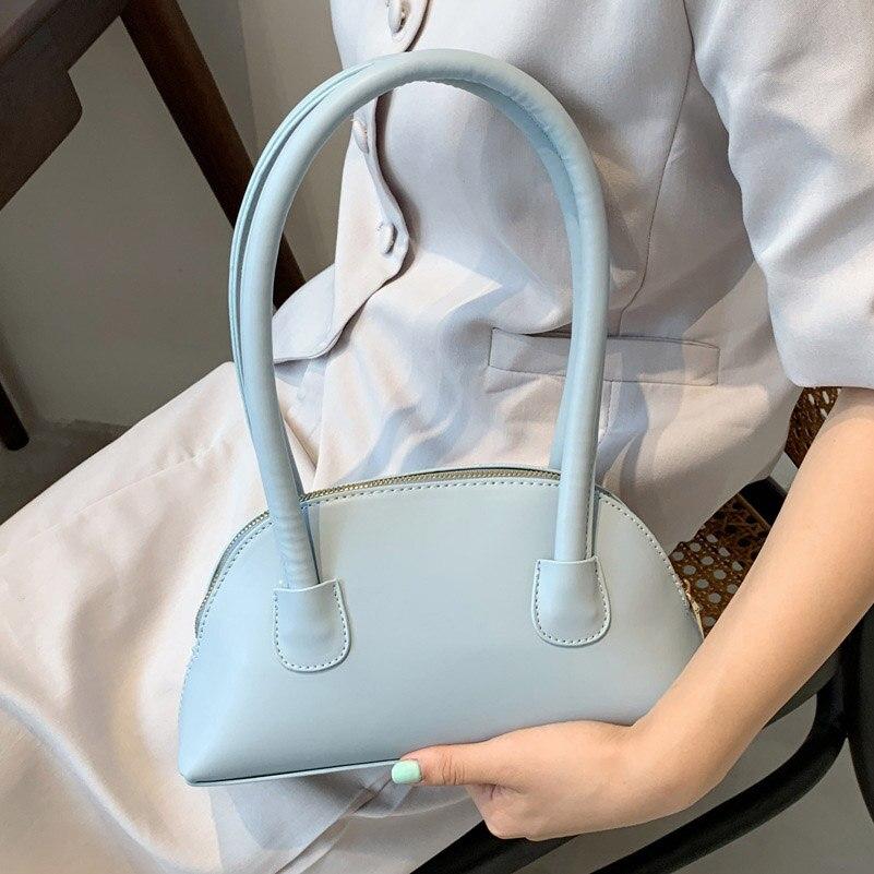 Buy Solid Color Small Pu Leather Armpit Shoulder Bags For Women 2021 ...