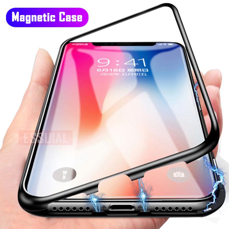 Buy Magnetic Adsorption Metal Case For iPhone12 11 Pro 7 8 Plus ...