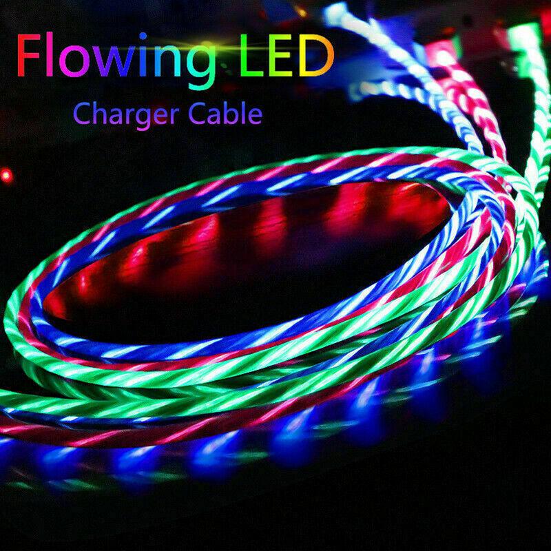 Buy 4 Colors Streamer Data Flowing LED Light Fast Charge Cable Suitable ...