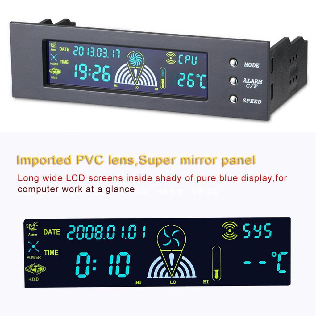 💰Köp billigt online 5.25in Bay Front LCD Panel 3 Fan Speed Controller ...