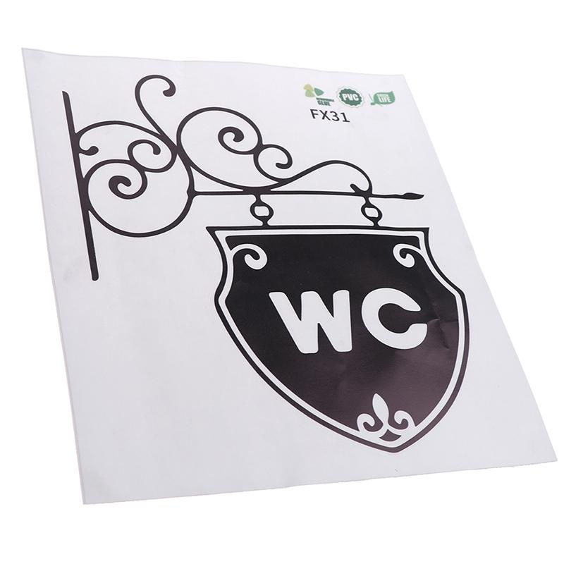 Buy Reusable Office Home Bathroom Door Sticker Wc Apply Toilet ...
