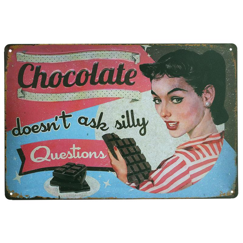 Buy Chocolate Shop Metal Tin Signs Home Bar Pub Cafe Tavern Wall Decor ...