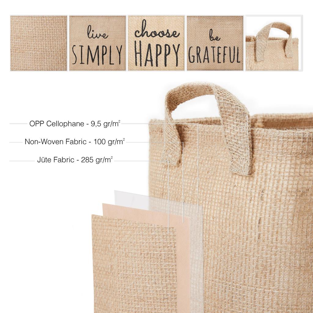 Ocean Home Textile Jute Storage Basket - Foldable Storage Box, Jute ...