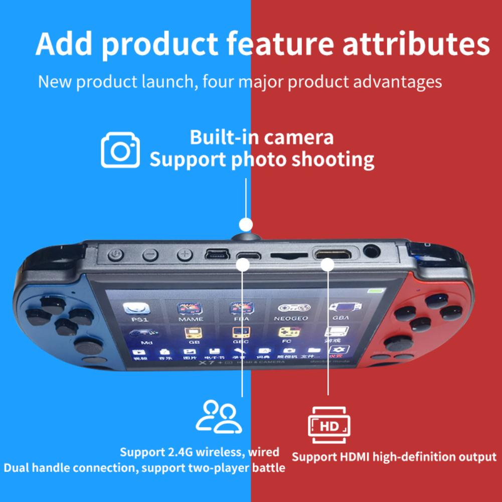💰Koupit online: New X7 Double Version Handheld Game Console with Camera ...