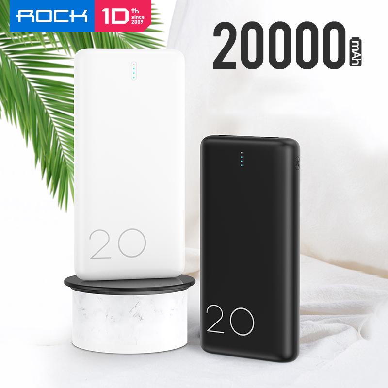 ROCK Power Bank 20000mAh Portable Charging Poverbank Mobile Phone ...
