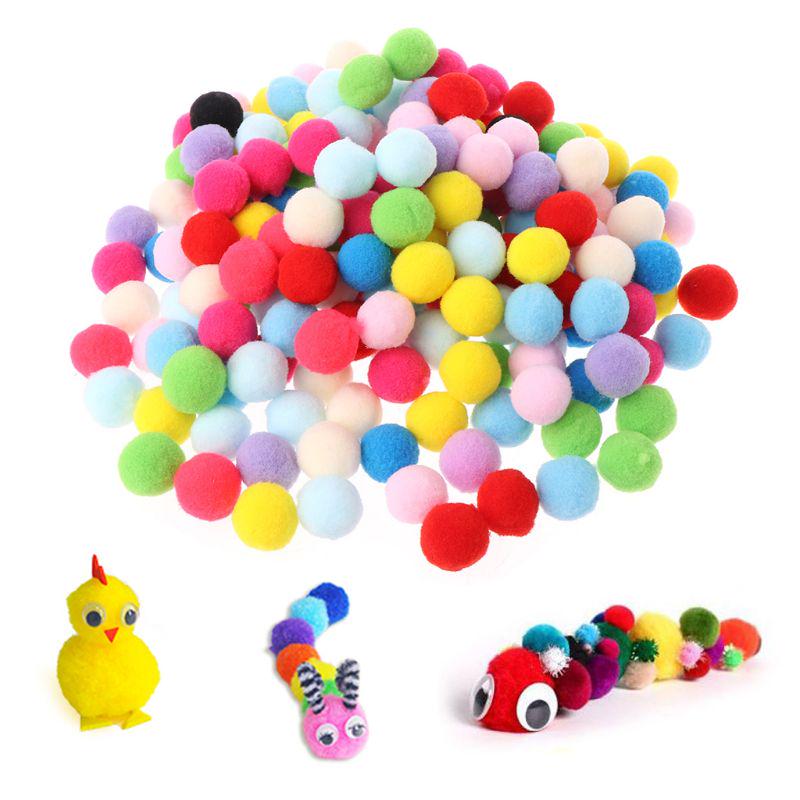 Buy 200Pcs 20mm Mini Fluffy Soft Pom Poms Pompoms Ball Handmade Kids ...