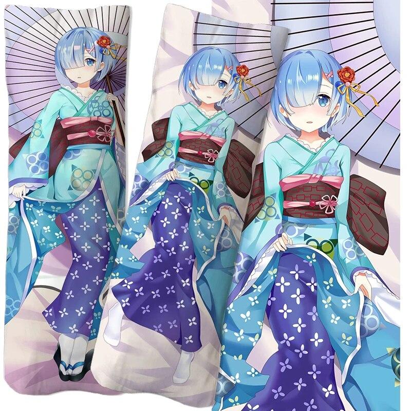 Buy Anime Re:Zero Emilia Rem Ram Dakimakura Pillowcase Cushion Cover ...
