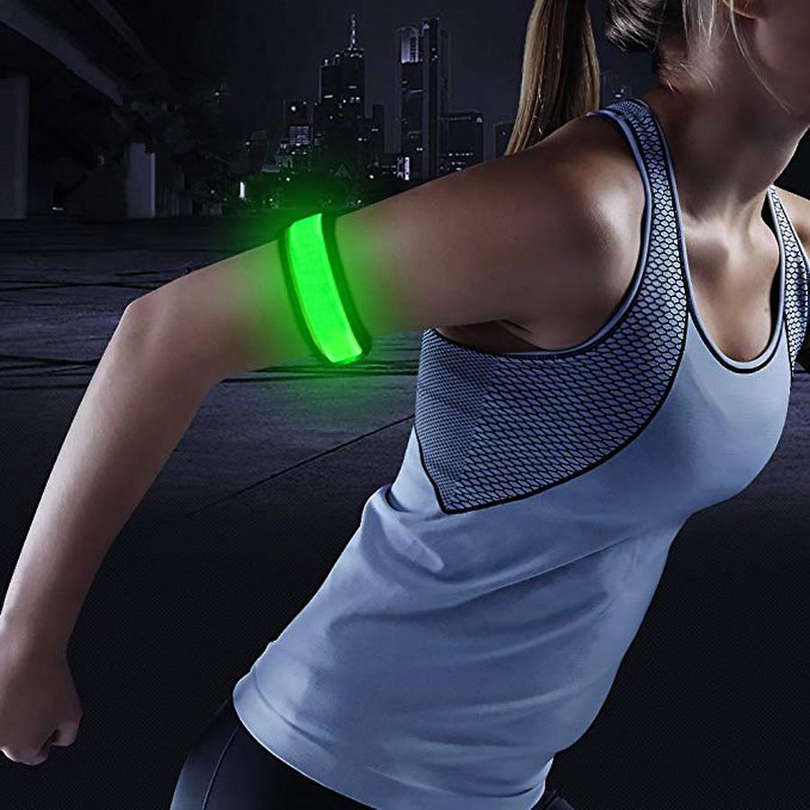 Glowing Bracelets Sport LED Wristbands Adjustable Running Light for ...