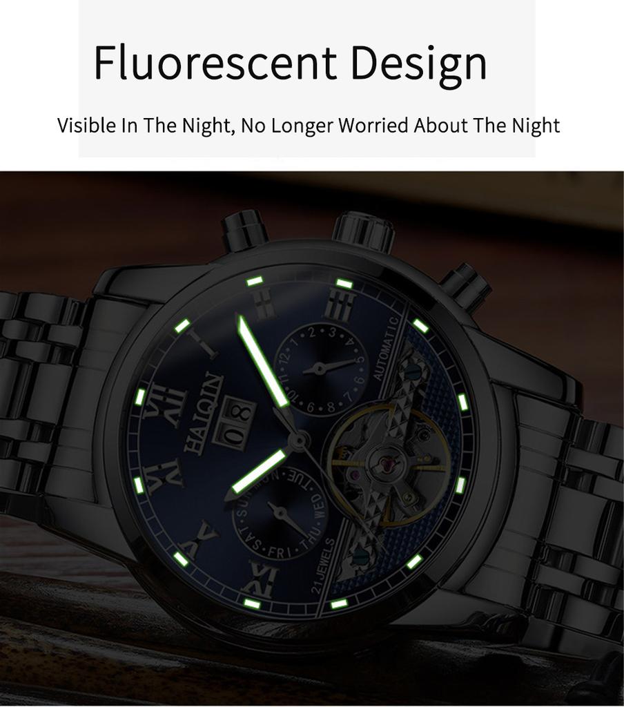 Buy HAIQIN Men's Tourbillon Waterproof Mechanical Watches at affordable ...