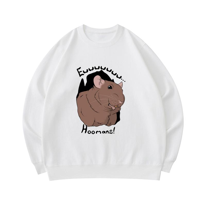 Buy Men's 300 GSM 100% Cotton Sweatshirt Eww Rat Mink Print Street ...