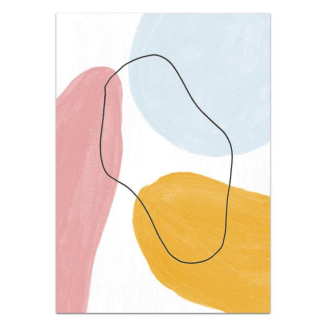 Satın alın Abstract Color Block Line Sun and Moon Wall Art Canvas ...