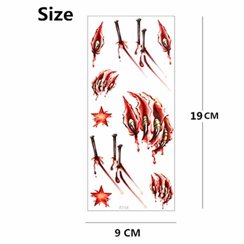 Soldier Wound Scar 3d Temporary Tattoo Body Art Flash Tattoo Sticker 19 ...