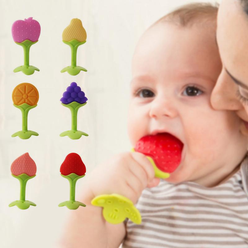Buy Baby Silicone Gum Bite Bite Stick Toy Newborn Creative Fruits ...