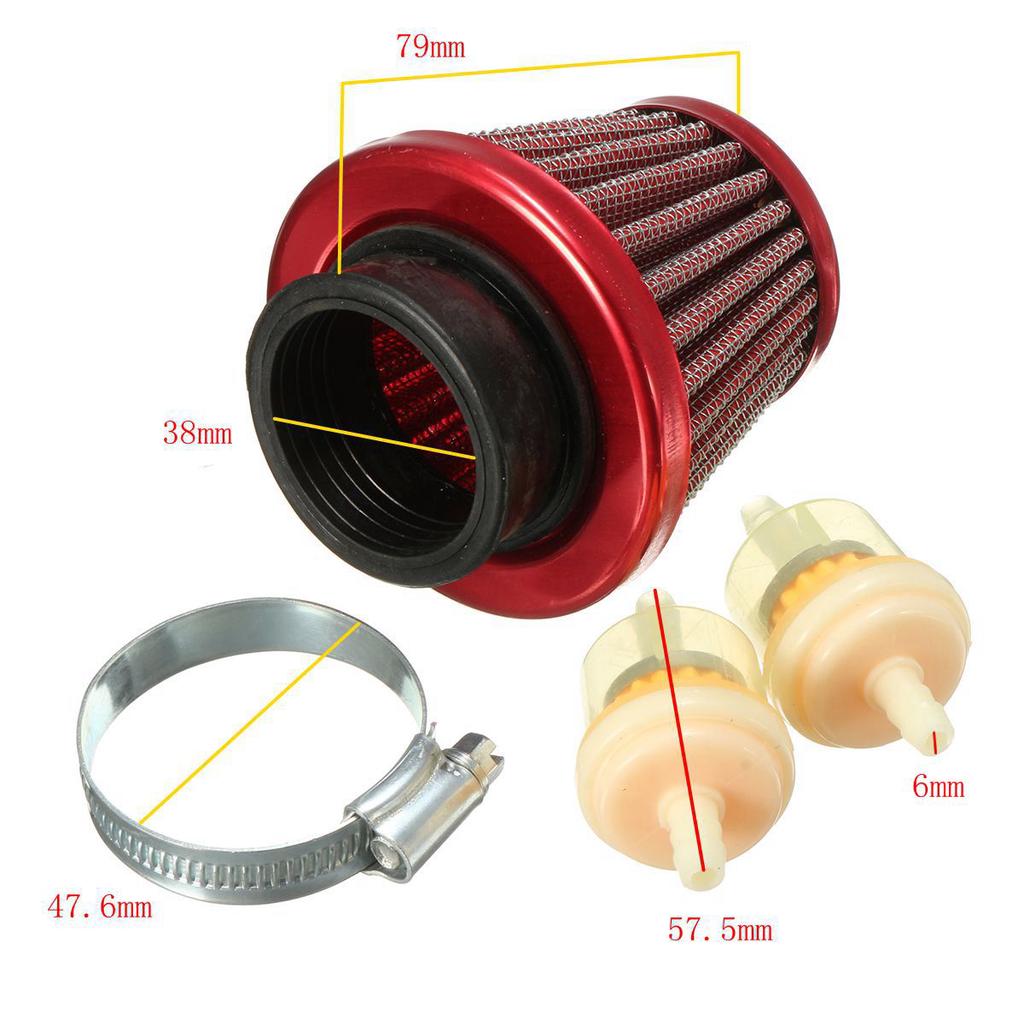 Buy 38mm Motorcycle Air Fuel 6mm Fuel Filter For 50 90 110 125cc Pit ...