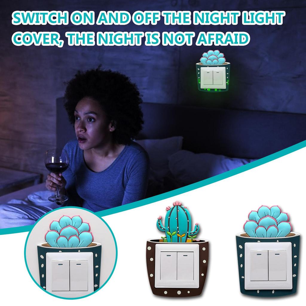💰Cumpără Luminous Switch Stickers Creative Switch Cover Succulent ...