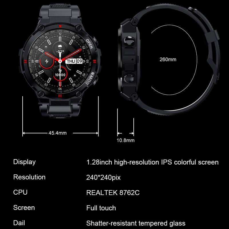 Buy K22 Smart Watch Men Music Play Fitness Tracker Waterprooof ...