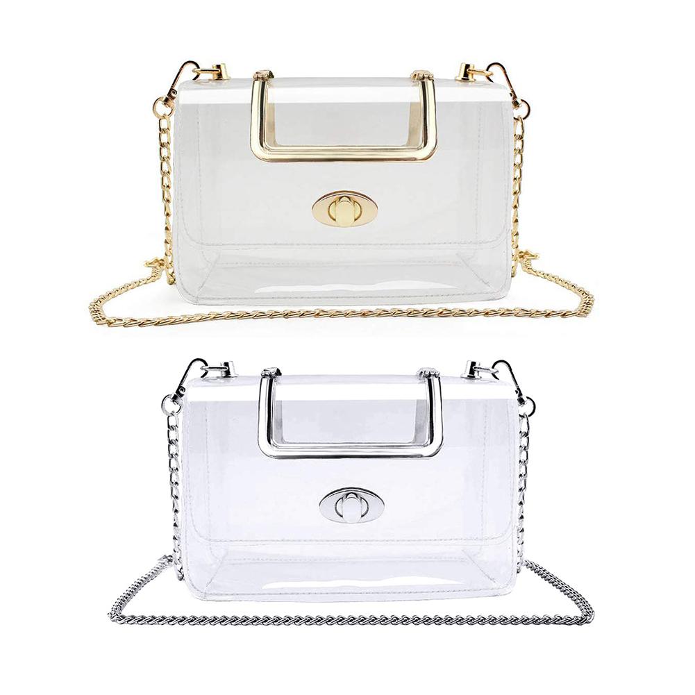 Buy PVC Women Transparent Handbag Clear Shoulder Crossbody Bags Party ...