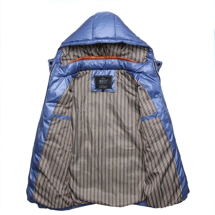 Buy Men's Winter Warm Hooded Thickened Padded Jacket Zipper Down ...