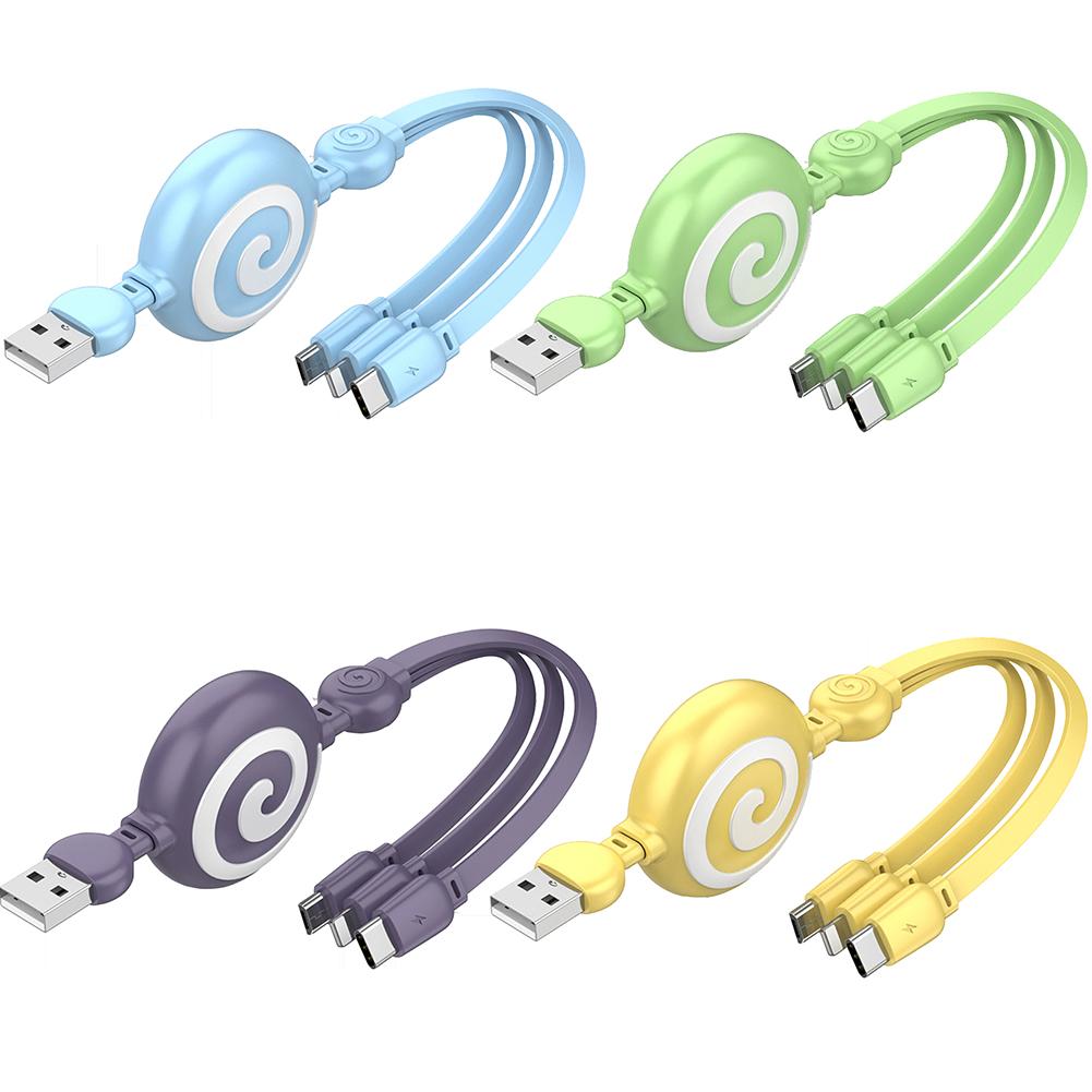 Buy Multi Retractable USB Charger Cable 3 in 1 USB Charging Data Sync ...