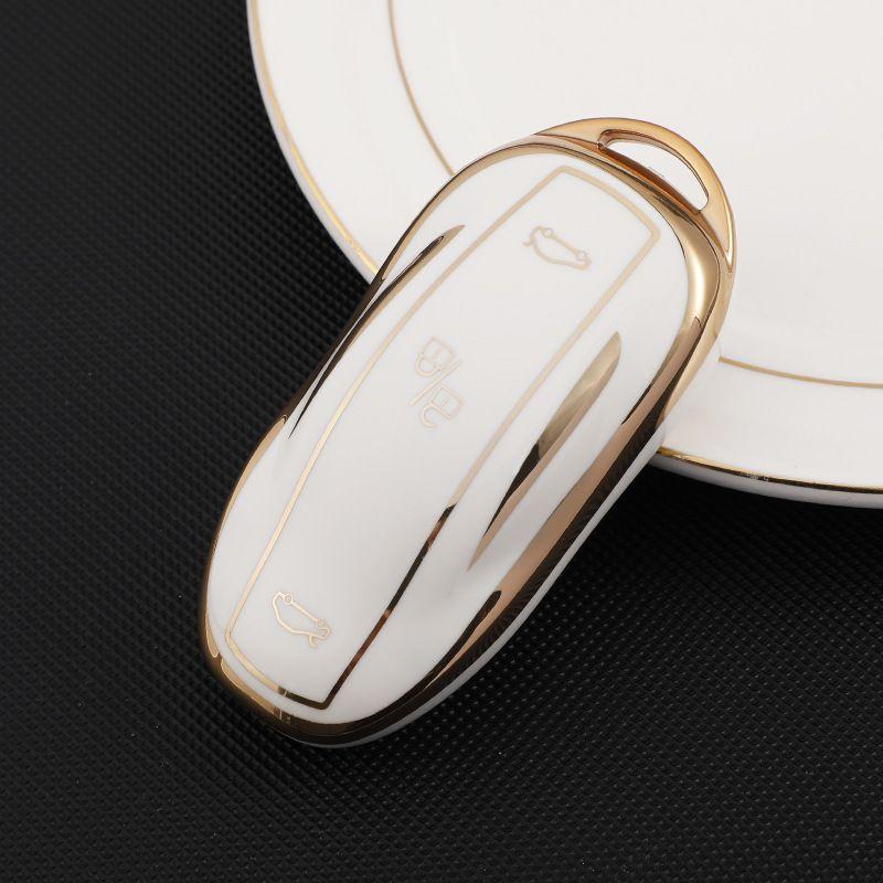 TPU Car Key Case Cover Shell Fob for Tesla Model X Keys Cover Holder ...