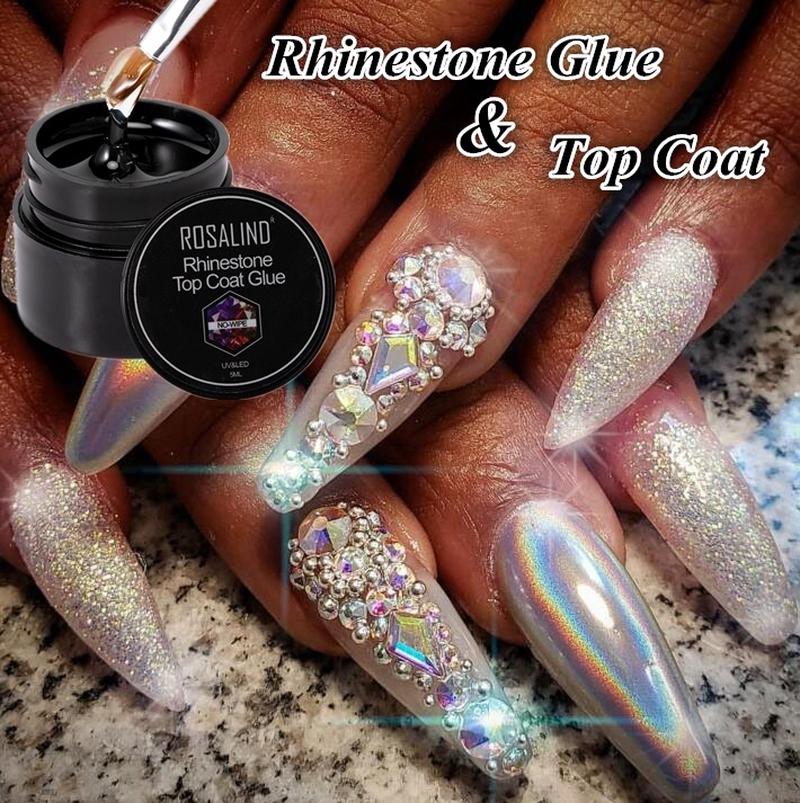 5 Ml No Wipe Rhinestone Gel UV Gel Nail Polish Adhesives Sticky Top ...