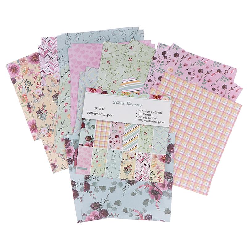 Buy 12Pc Flower Patterned Scrapbooking Packs Paper Handmade Craft Paper ...