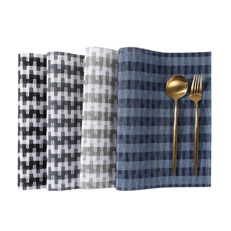 Cheap 4pcs Rectangle Placemat Non-slip Heat-resistant Dining Table Mats ...