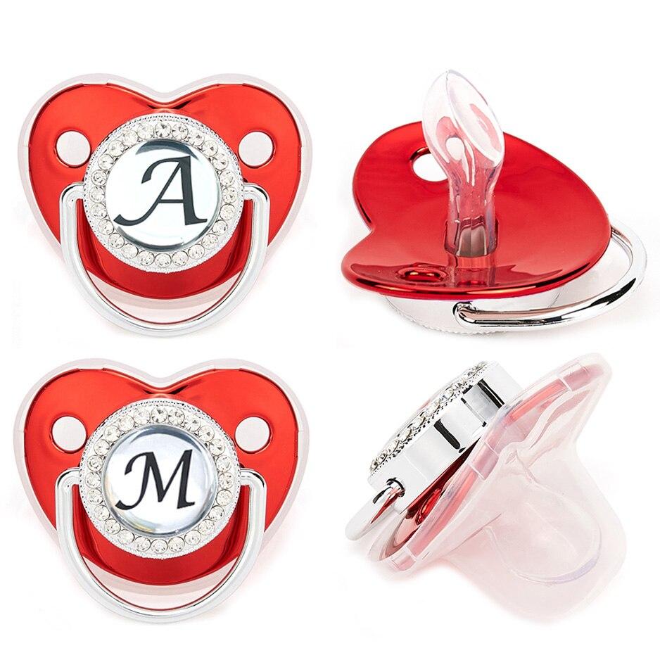 Buy Name Initial Letters Baby Pacifier Newborn Silicone Pacifier With ...