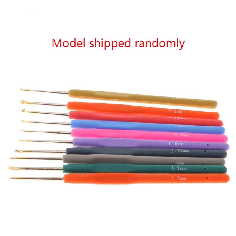 Buy 10Pcs Bearded Needle Crochet Hooks Set Ergonomic Soft-Grip Handle ...