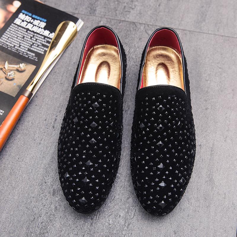 Buy European and American Fashion Rhinestone Men's Shoes Casual Office ...