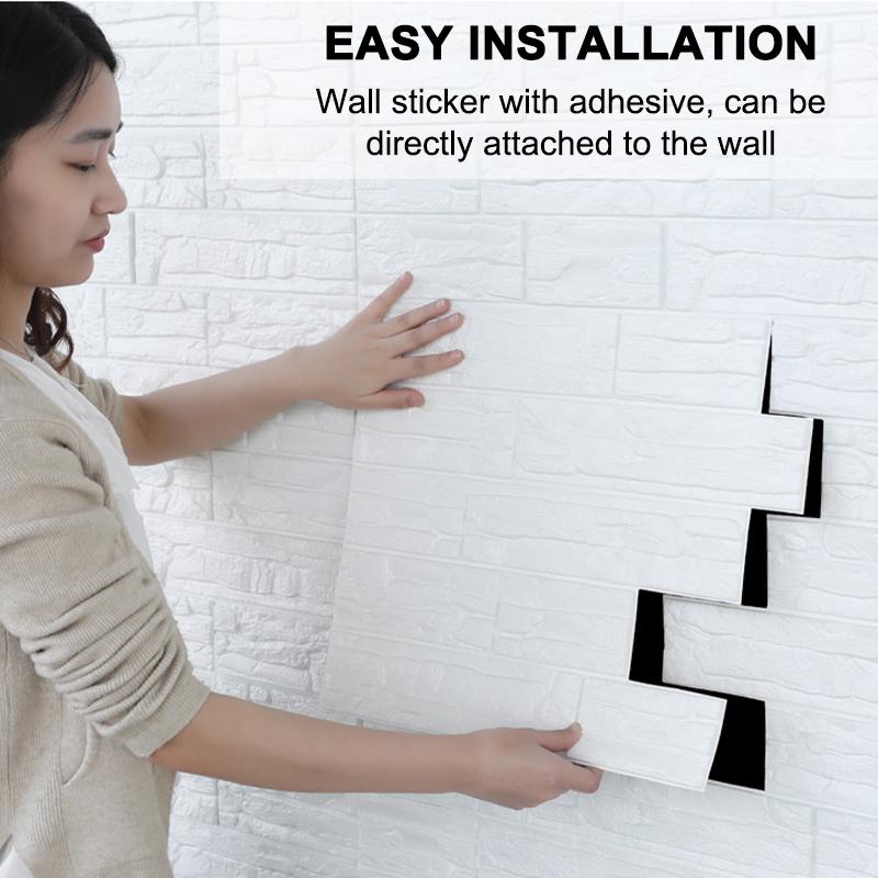 Buy 1/5/10 PCS 3D Brick Wall Stickers Living Waterproof Foam Room ...