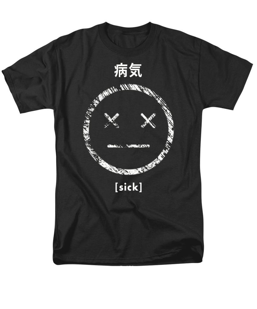 Cheap Men Premium Cotton sick face soft Print Tees Funny Harajuku Style ...