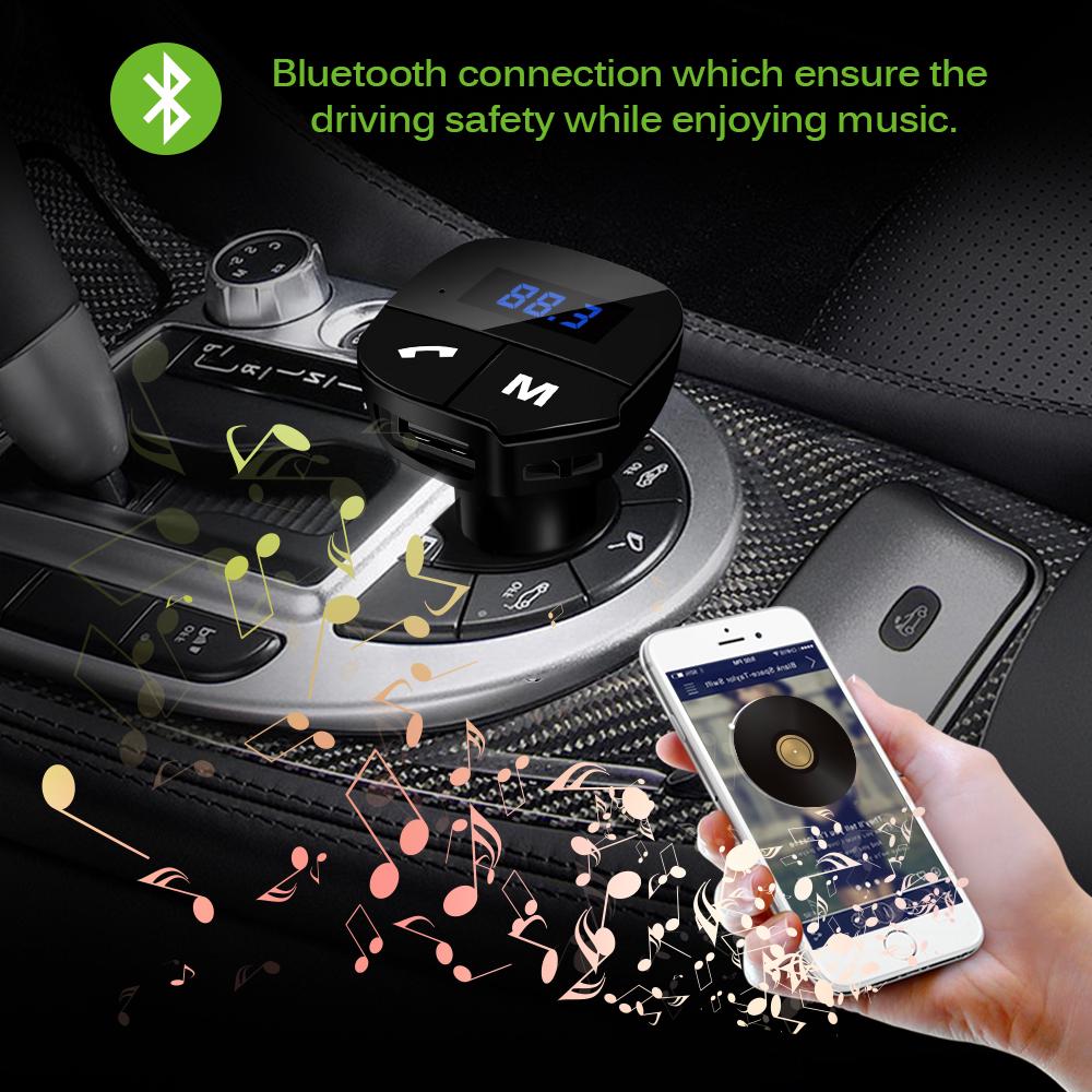 Buy Bluetooth Car Kit Music Player FM Transmitter Modulator with 2.1A ...