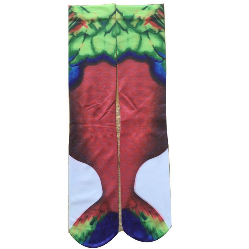 Buy Women Mermaid Pattern Fish Scale Print Socks Funny Cosplay Beach ...