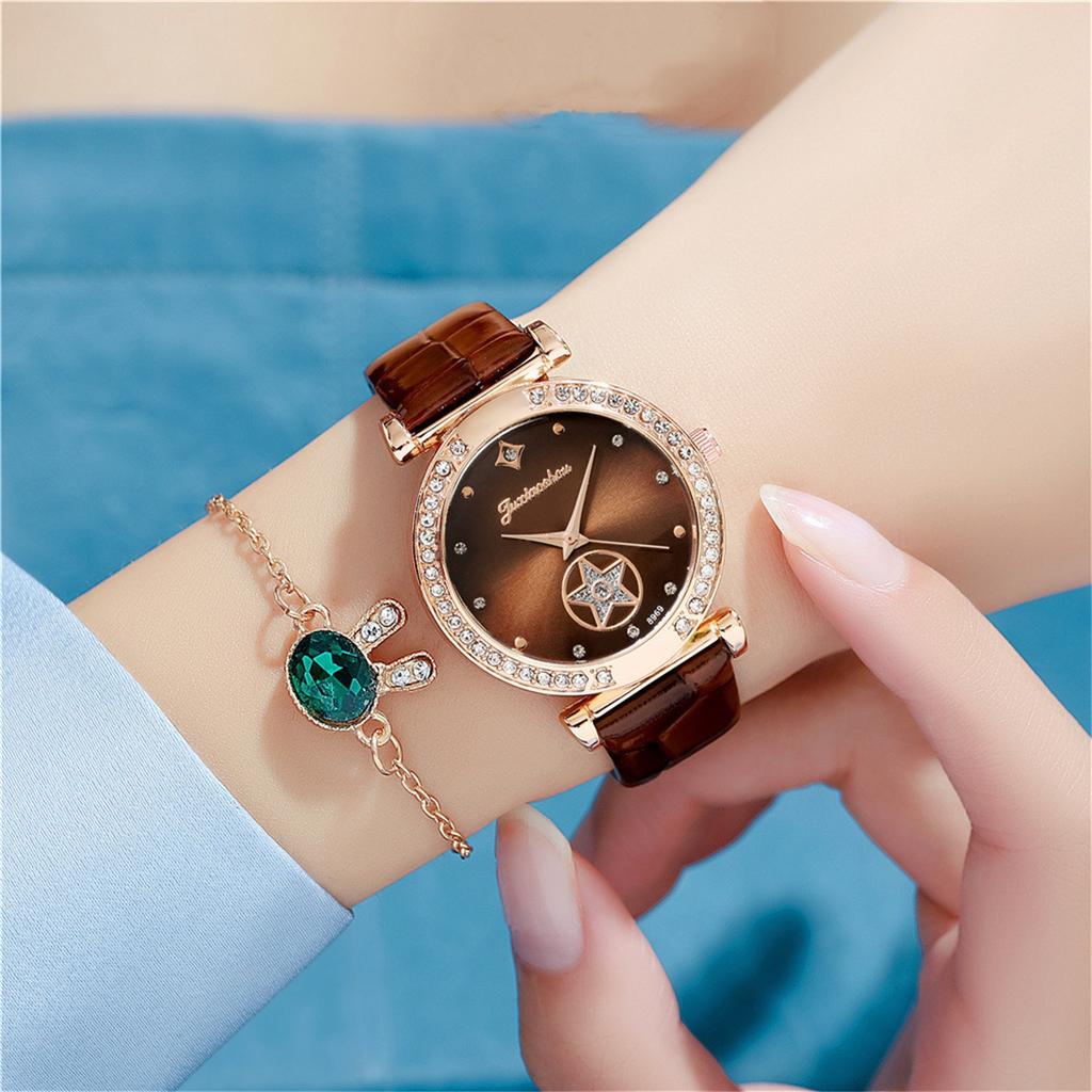 Cheap Women Watches Quartz Watch Bracelet Set Smooth Belt Quartz Watch ...