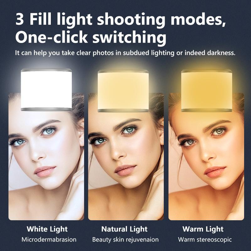 Buy Foldable Wireless Selfie Stick With Rotating Fill Light Bluetooth ...