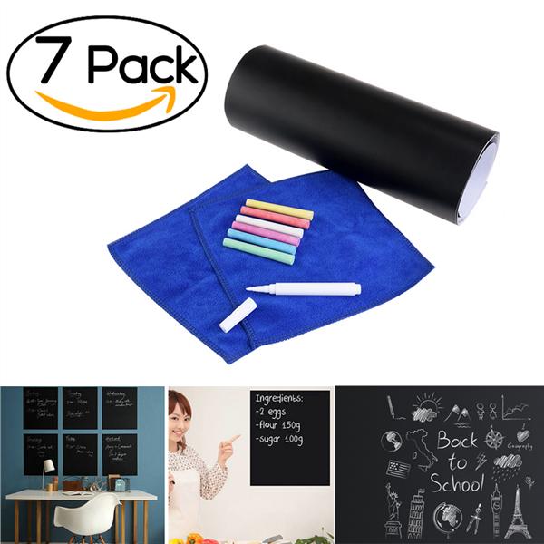 Satın alın 7pcs Chalkboard Wall Sticker 30*45cm Blackboard Decal Chalk ...
