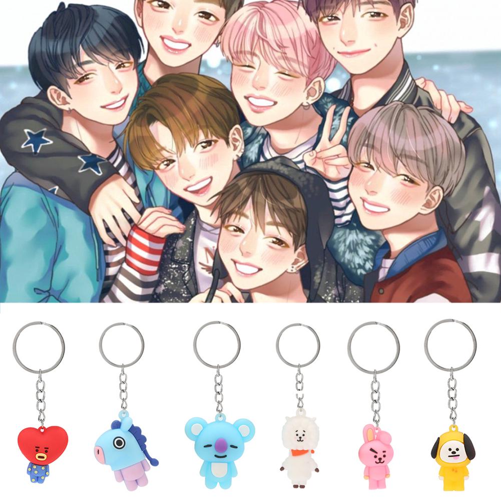 Buy BTS Cartoon Koala Dog Pendant Keychain Key Holder Car Wallet ...