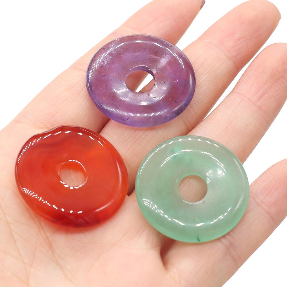 Cheap 2Pcs Lot Natural Stone Big Hole Beads Round Amethyst Rose Quartz ...