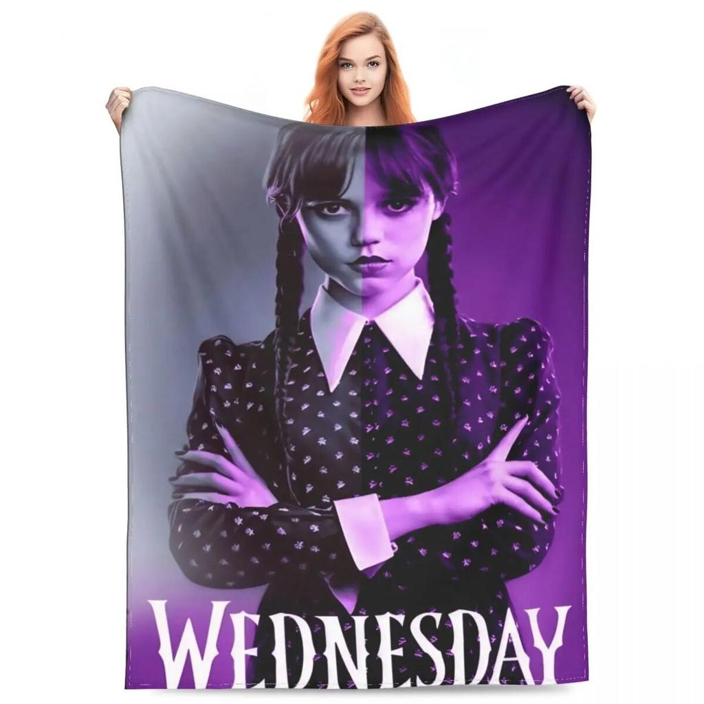 Cheap Wednesday Addams Tv Show Blanket Fleece Textile Decor Halloween ...