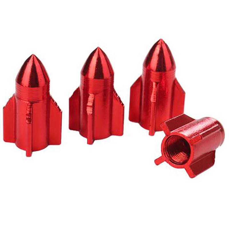 4PCS Rocket Design Cover Tire Rim Valve Wheel Stem Caps Motorcycle ...