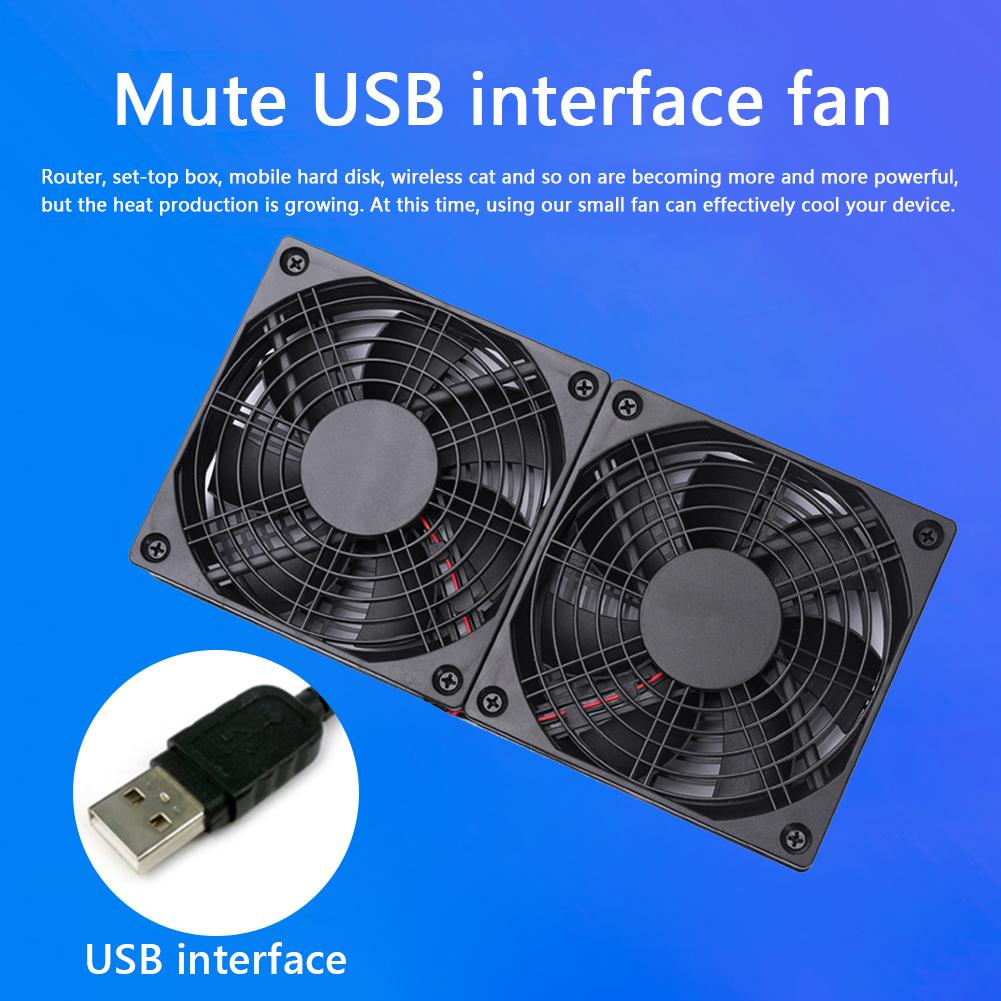 Buy Wireless Router Dual Cooling Fan TV Set-Top Box Heat Dissipation ...