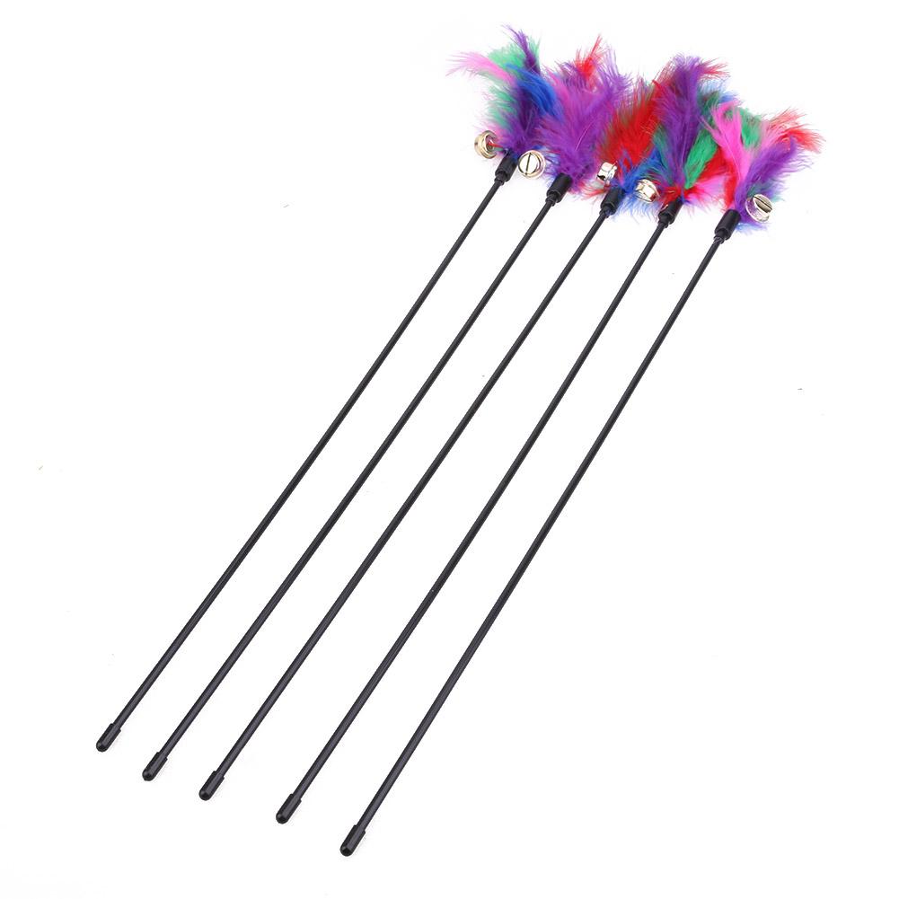 Satın alın 5pcs Cat Kitten Pet Teaser Turkey Feather Interactive Stick ...