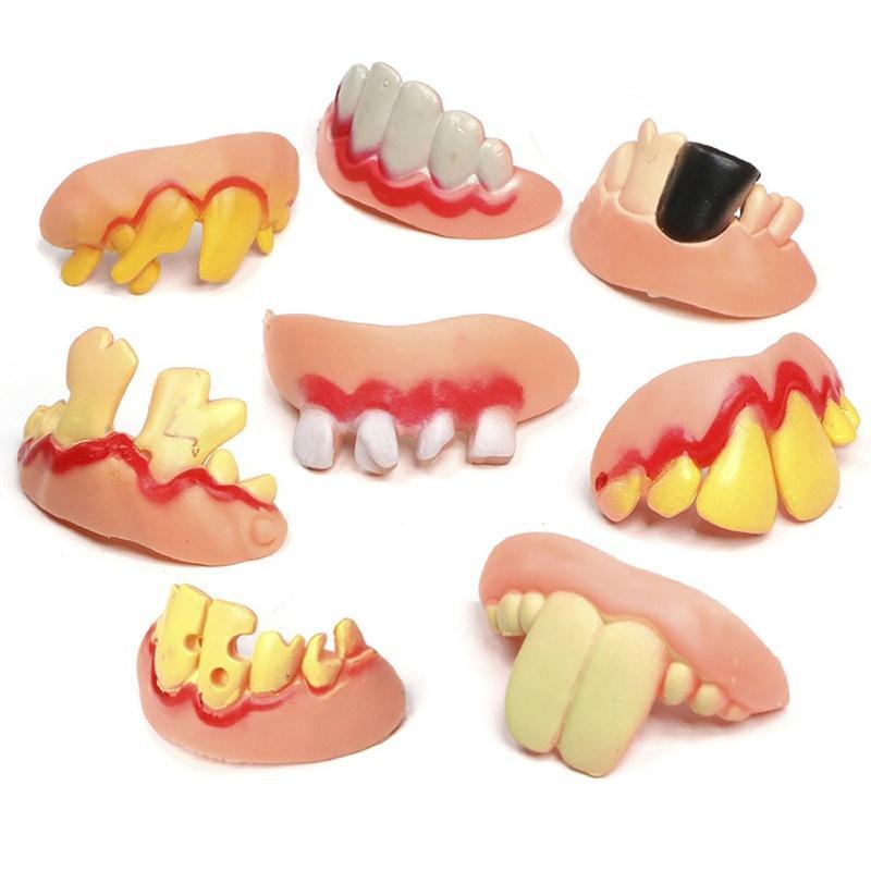 Buy 10Pcs Funny Gift Costume Party Jokes Pranks Ugly Gag Fake Teeth ...