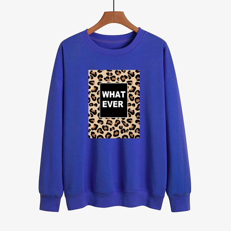 Buy Women Leopard Funny Solgan Whatever Hoodies Fashion Winter Harajuku ...