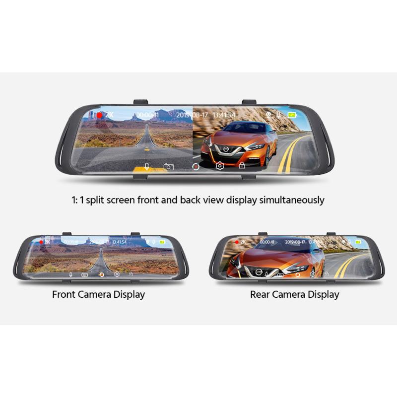 10 Inch Touch Screen Dash Cam 10 Inch IPS LCD Touch Screen Rear View ...